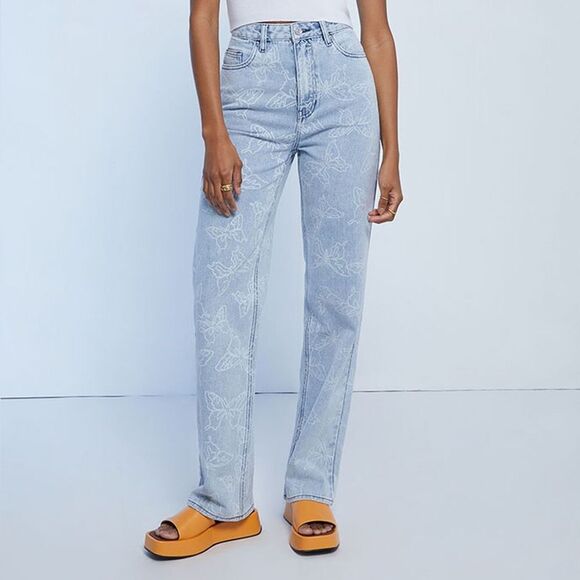 PacSun | Jeans | Pacsun Light Blue Butterfly Boyfriend Jeans Size 29 ...